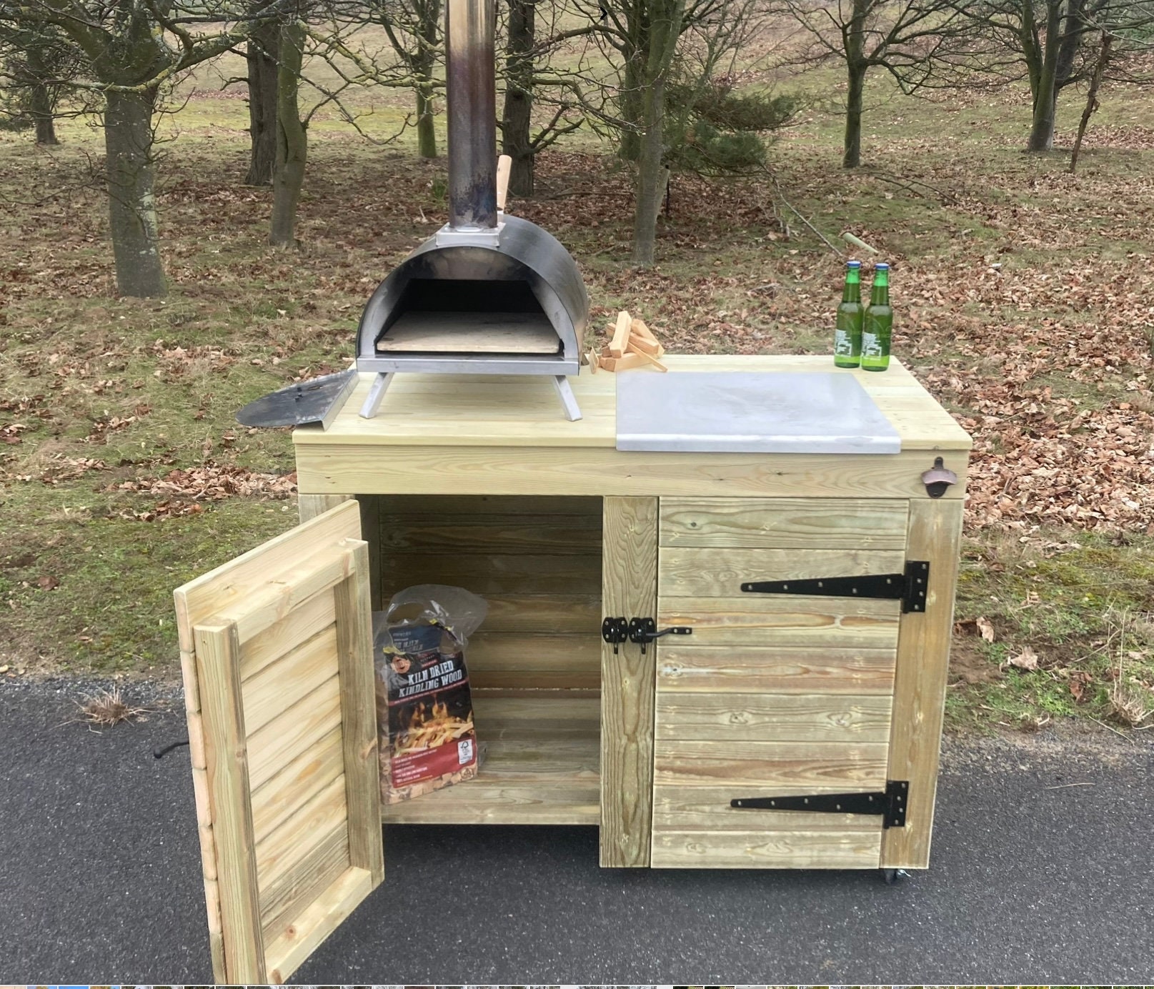 Pizza Table With Build in Storage Cupboards / Outdoor Drinks - Etsy UK