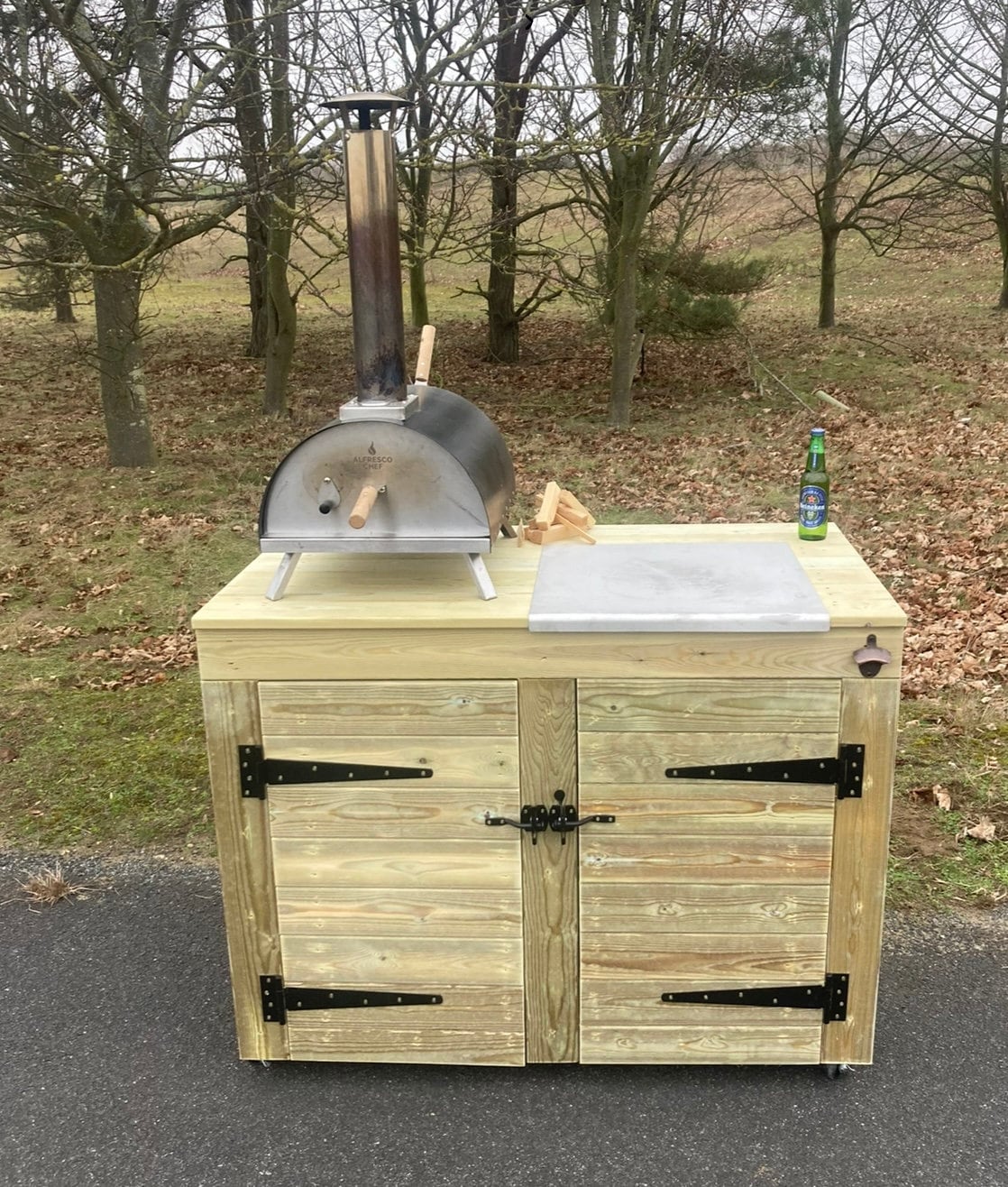 Pizza Table With Build in Storage Cupboards / Outdoor Drinks - Etsy UK