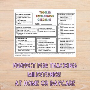 Printable Comprehensive Developmental Checklists for Infants, Toddlers ...