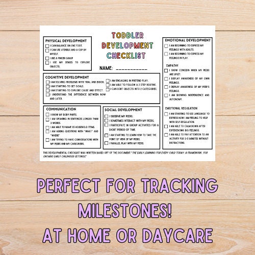 Printable Comprehensive Developmental Checklists for Infants, Toddlers ...