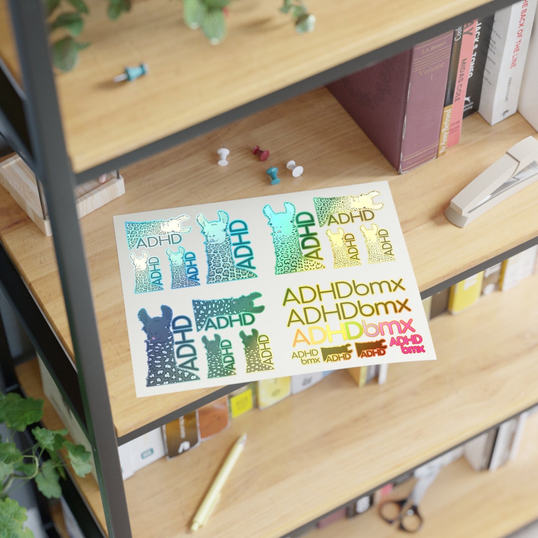 ADHD Llama 8.5x11 Sticker Sheets - Etsy