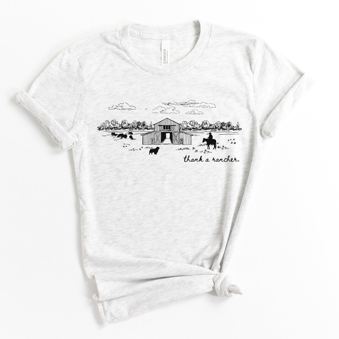 Thank a Rancher Tee Western Graphic Tee, Cowgirl Tshirt, Ranching Tee ...