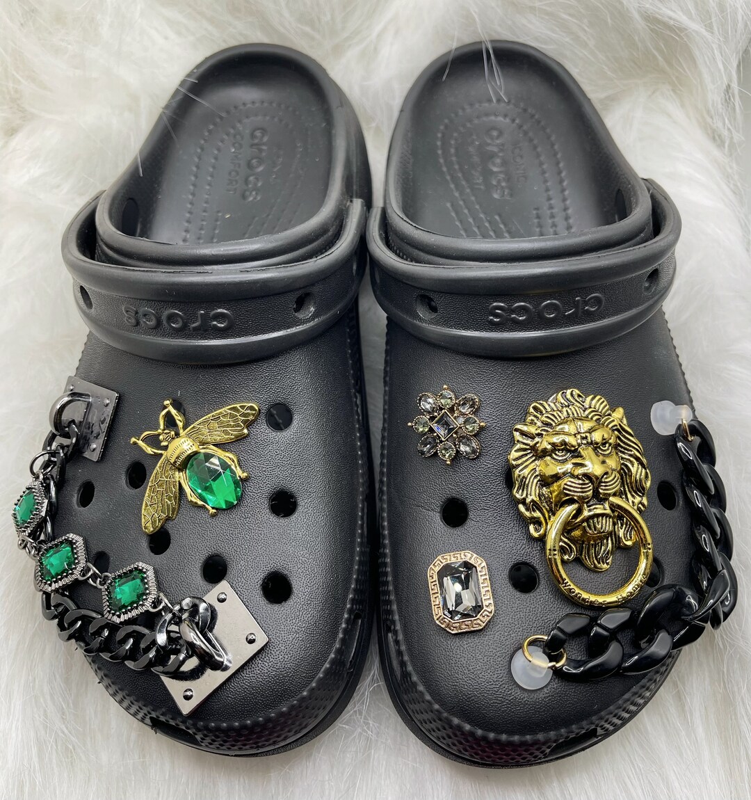 Lion Head/bee Shoe Charm and Chain Set for Crocs, Punk Shoe Charm ...