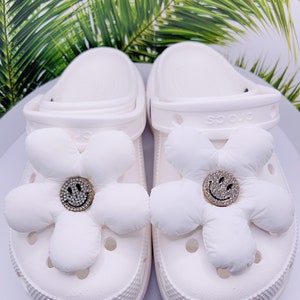 Large Puffy Flower Shoe Charms and Shoe Strap Cover Set for Crocs/clog ...