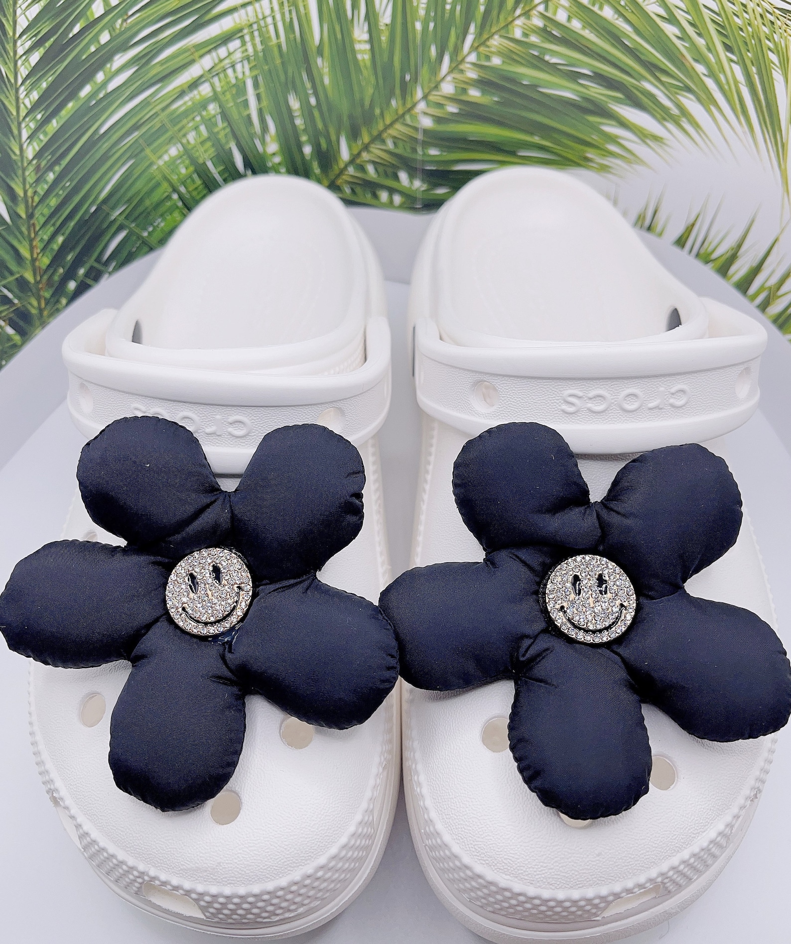 Large Puffy Flower Shoe Charms and Shoe Strap Cover Set for Crocs/clog ...