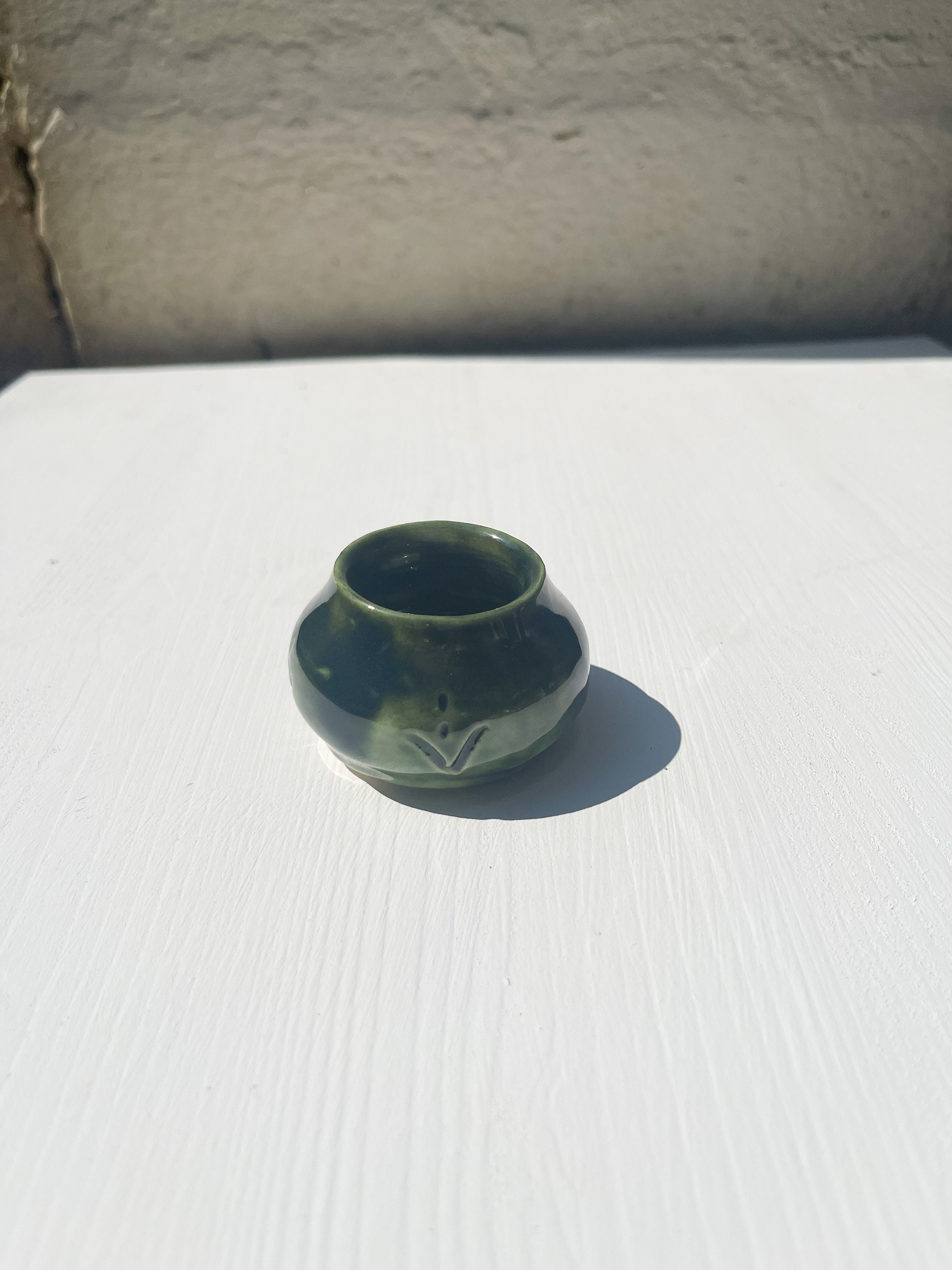 Emerald Green Mini Vases Tiny Ceramic Vases Miniature Vases Handmade ...