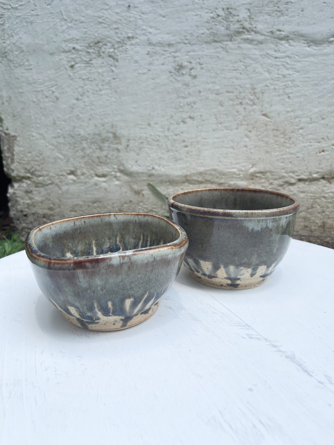 Dusty Blue and Cream Bowls | Square Bowl | Speckled Bowls | Ceramic ...