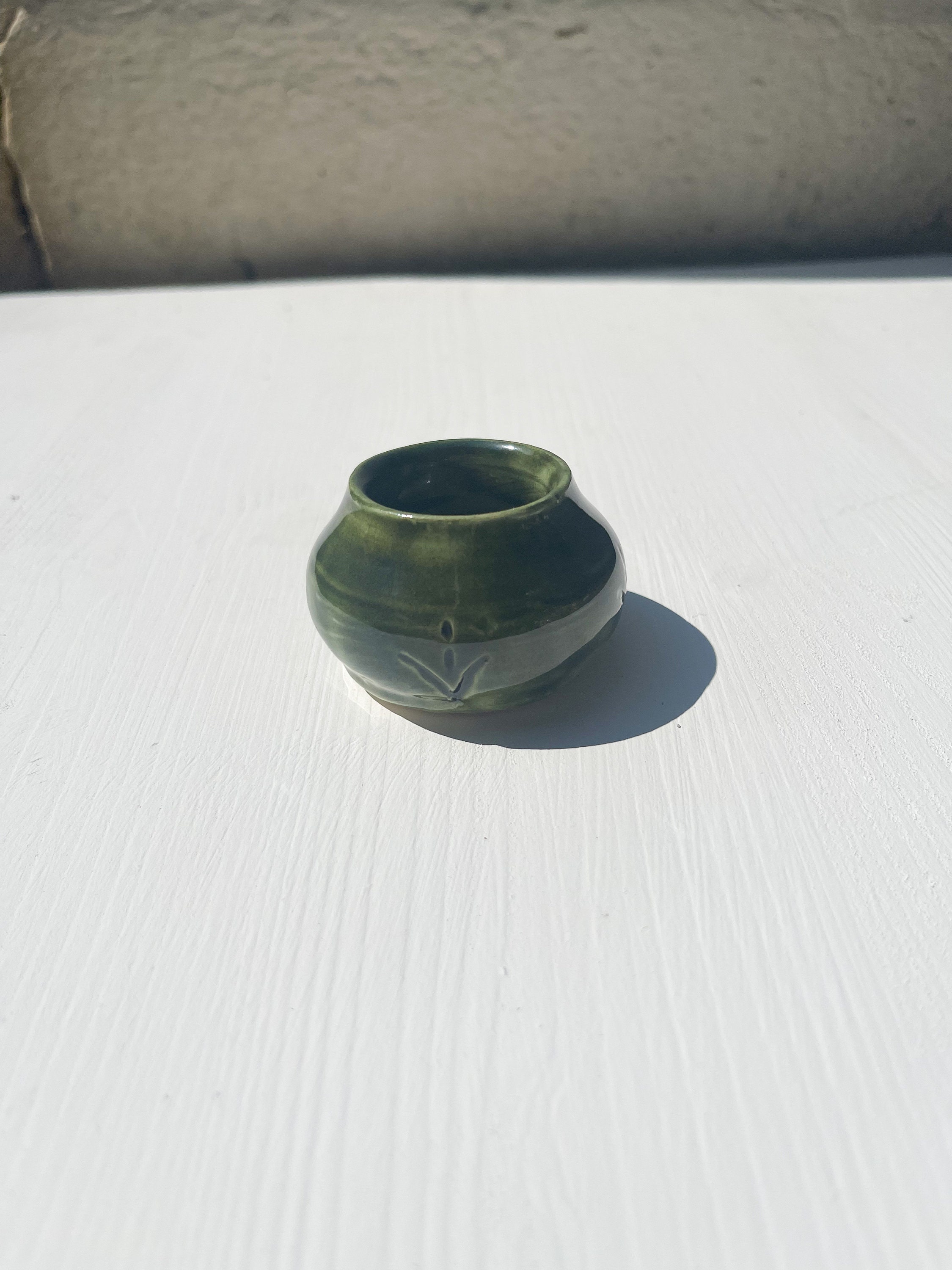 Emerald Green Mini Vases Tiny Ceramic Vases Miniature Vases Handmade ...