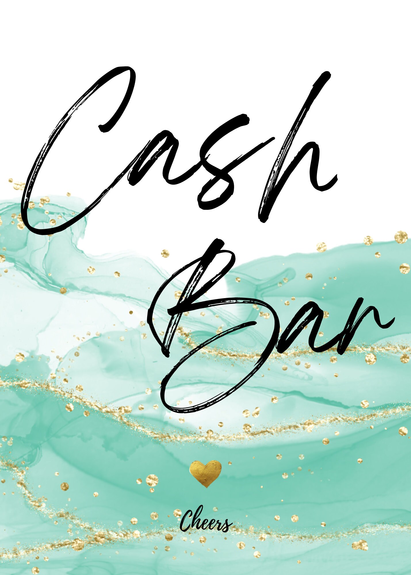 Cash Bar Sign | Minimalist Bar Sign | Cash Bar Sign Printable | Cash ...
