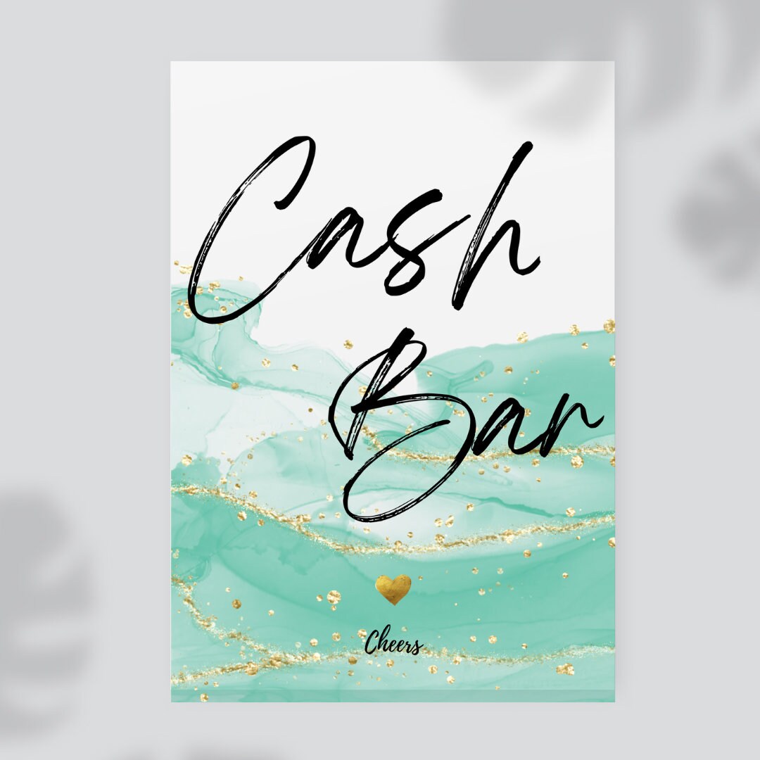 Cash Bar Sign | Minimalist Bar Sign | Cash Bar Sign Printable | Cash ...