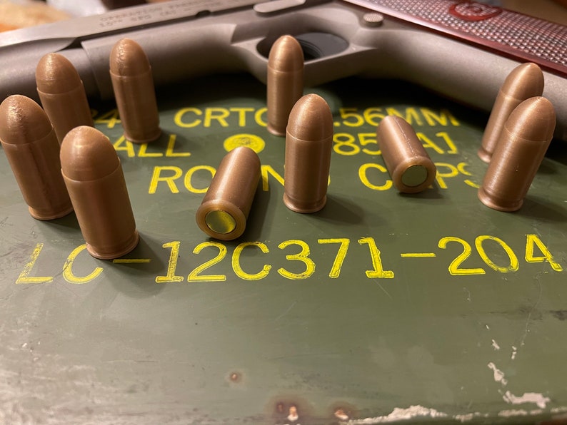 Bullet Magnet, Colt 45 Caliber 3D Printed Set of Ten 45ACP 2A Toolbox ...