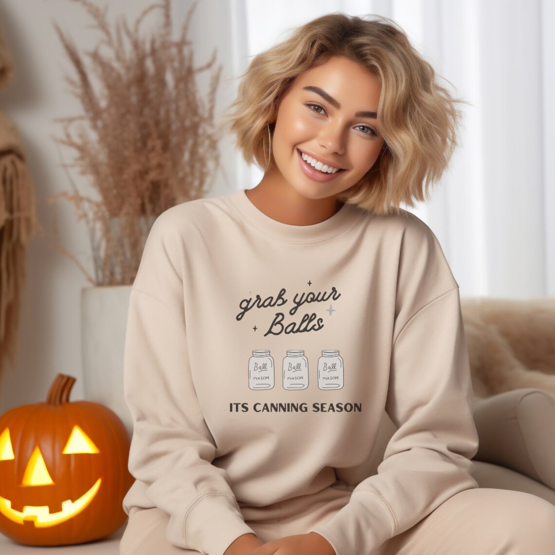 Funny Homesteader Sweater 'grab Your Balls, It's Canning Season' Gildan ...