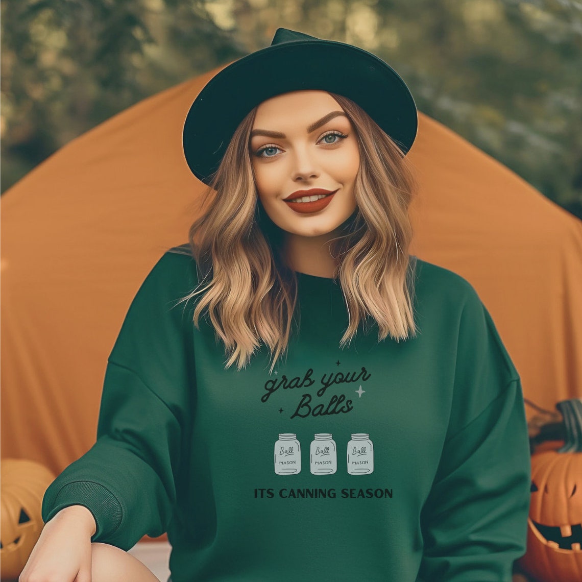 Funny Homesteader Sweater 'grab Your Balls, It's Canning Season' Gildan ...