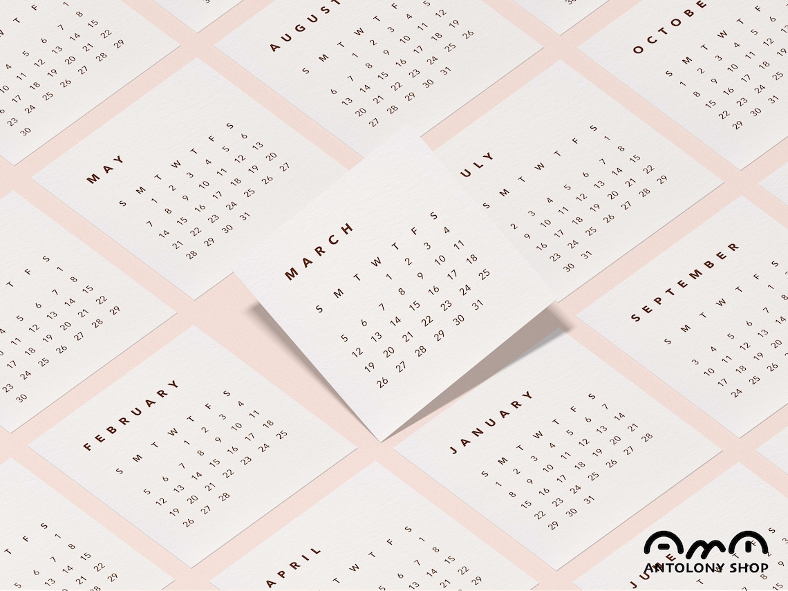 Printable Mini 2024 Calendar | Mini Monthly Calendar | Minimalist ...
