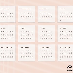 Printable Mini 2024 Calendar | Mini Monthly Calendar | Minimalist ...