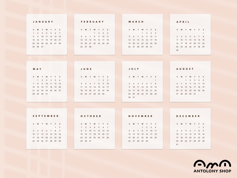Printable Mini 2026 Calendar | Mini Monthly Calendar | Minimalist ...
