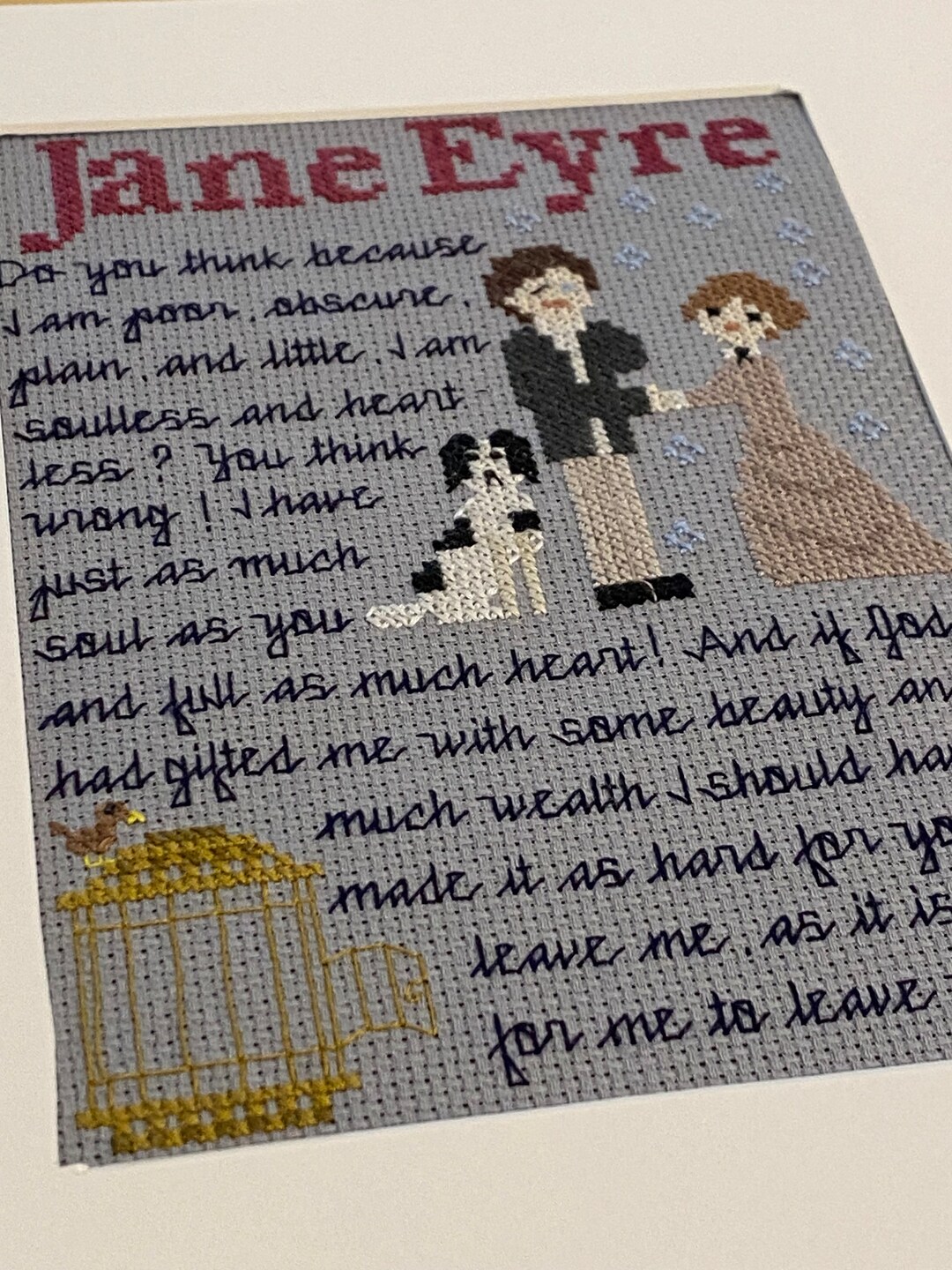 Jane Eyre - Quote Cross Stitch Pattern by Particles Stitch - CHART - Etsy