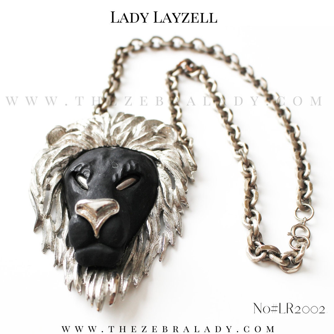 Black Luca Razza Lion Head Necklace No2002 - Etsy