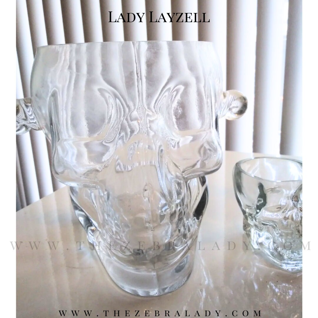 Vintage Crystal Glass Skull Ice Bucket Plus Mini Skull Shot Glass - Etsy