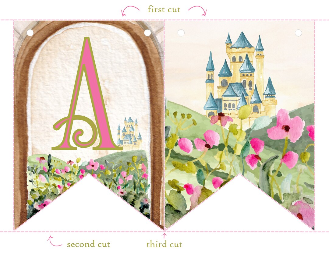 Castle Window Printable Banner, Princess Banner, Fairy Tale Banner ...