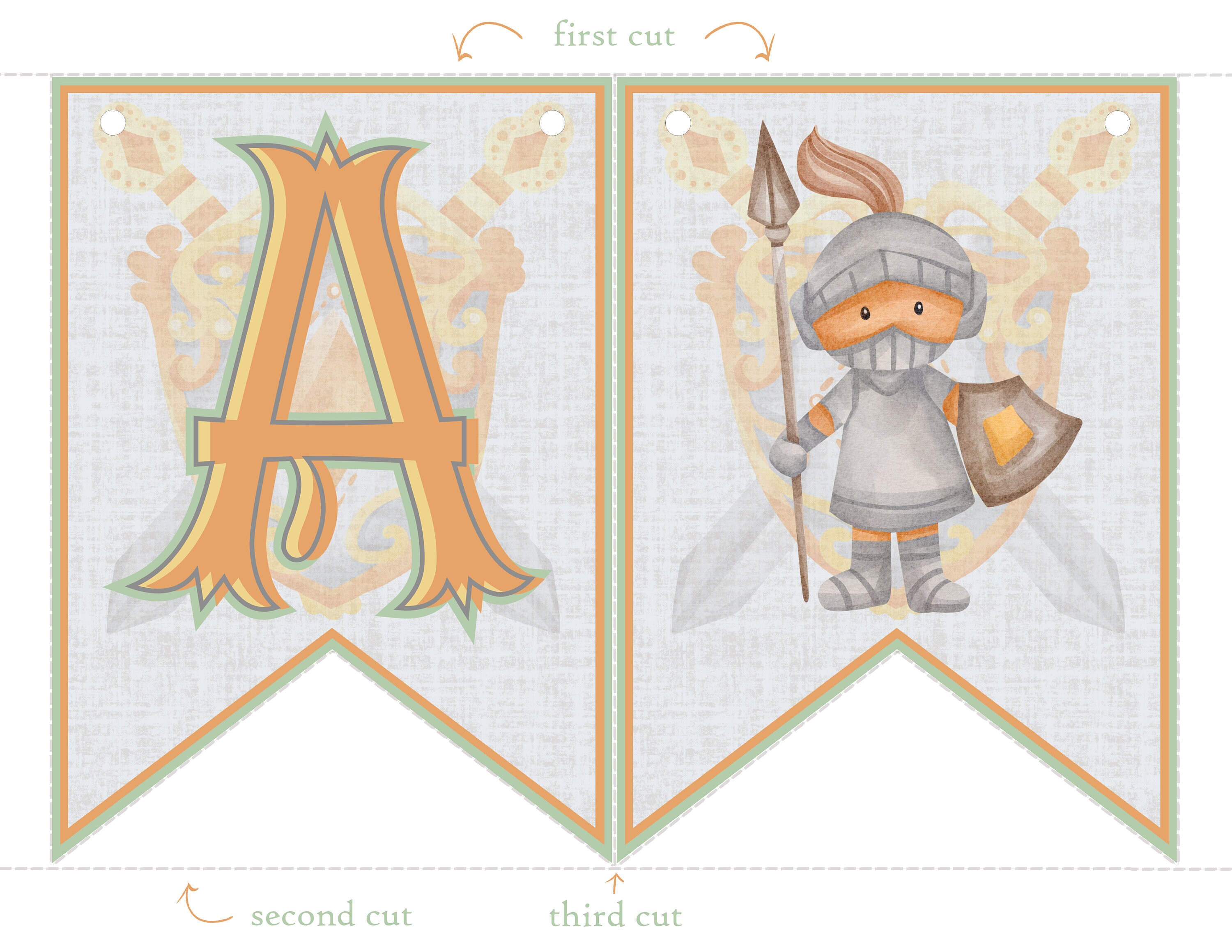 Of Knights and Dragons Printable Banner, Little Knight Banner, Dragon ...