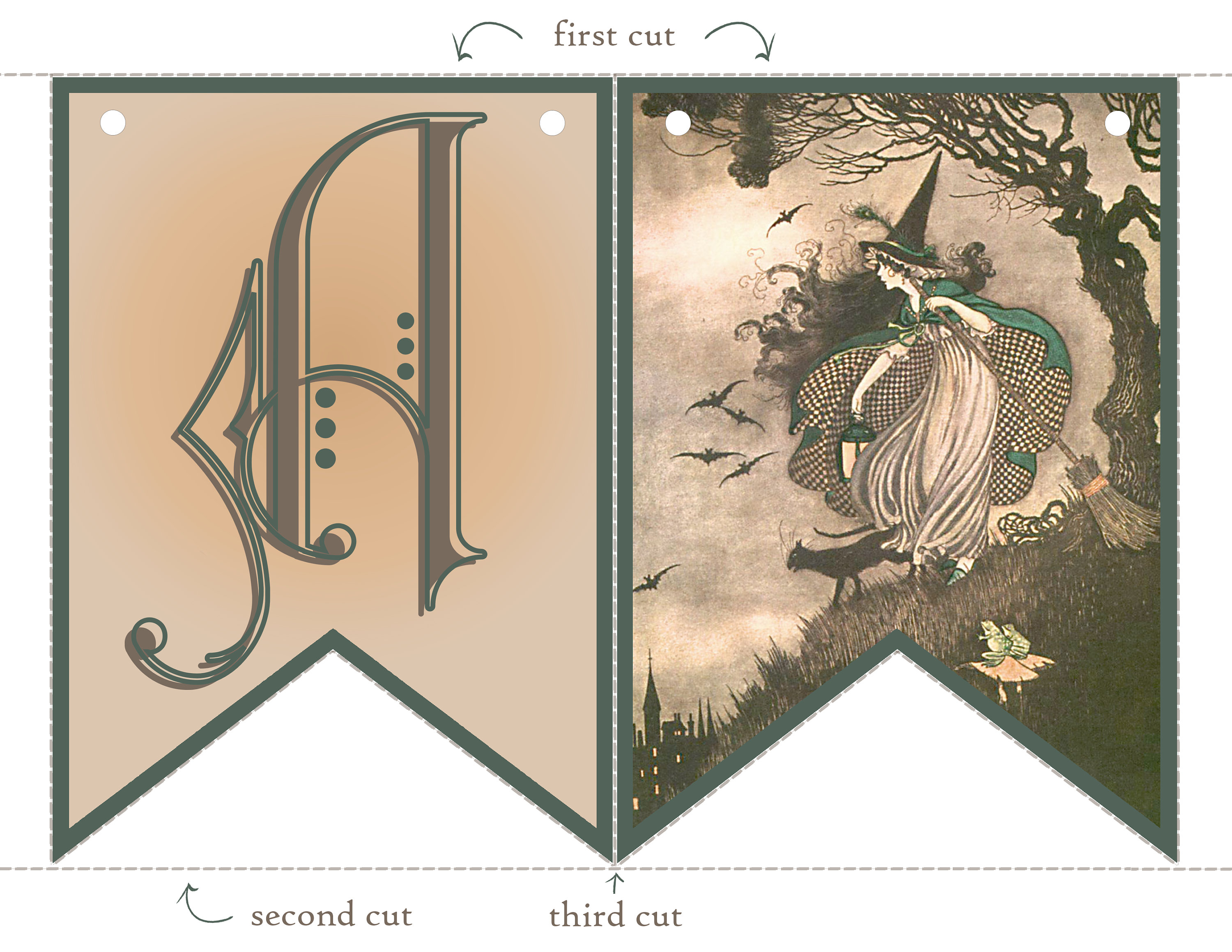 Spooky Sprite Printable Banner, Witch Fairy Banner, DIY Halloween ...