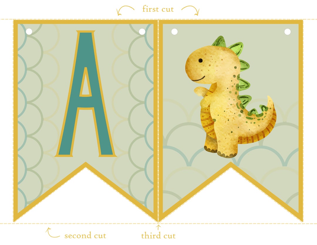 Delightful Dinosaurs Printable Banner, Dinosaur Banner, Printable Party ...