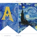 Starry Night Printable Banner, Van Gogh Starry Night DIY, Vincent Van ...