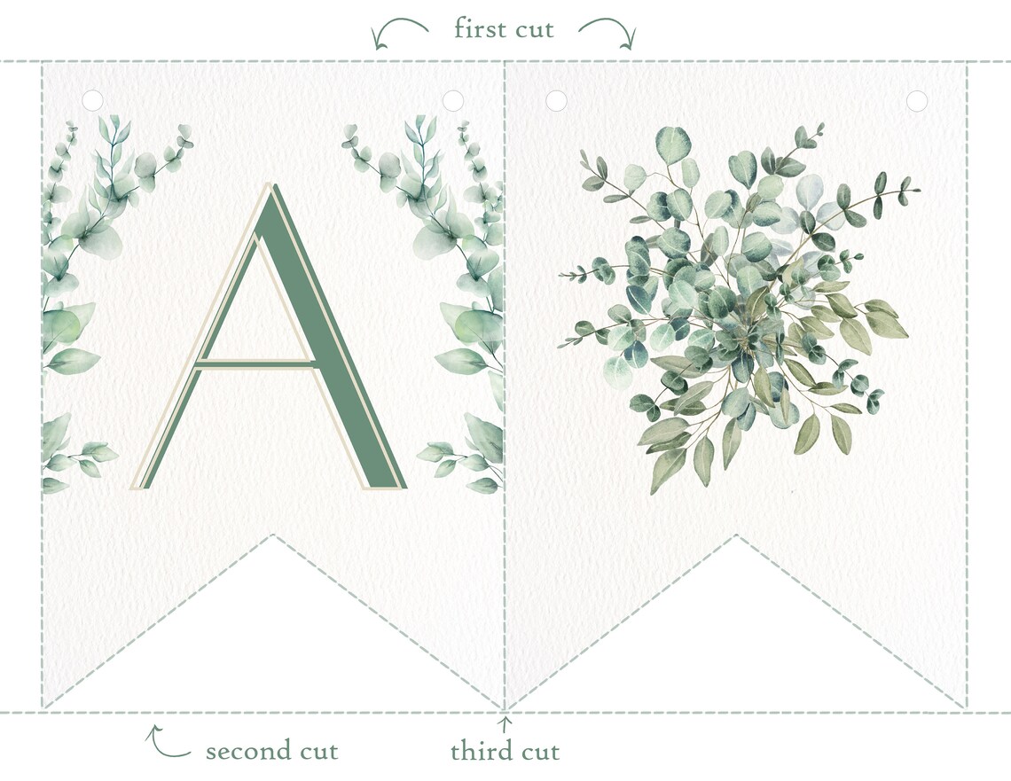 Elegant Eucalyptus Banner, Eucalyptus Printable Banner, Printable ...