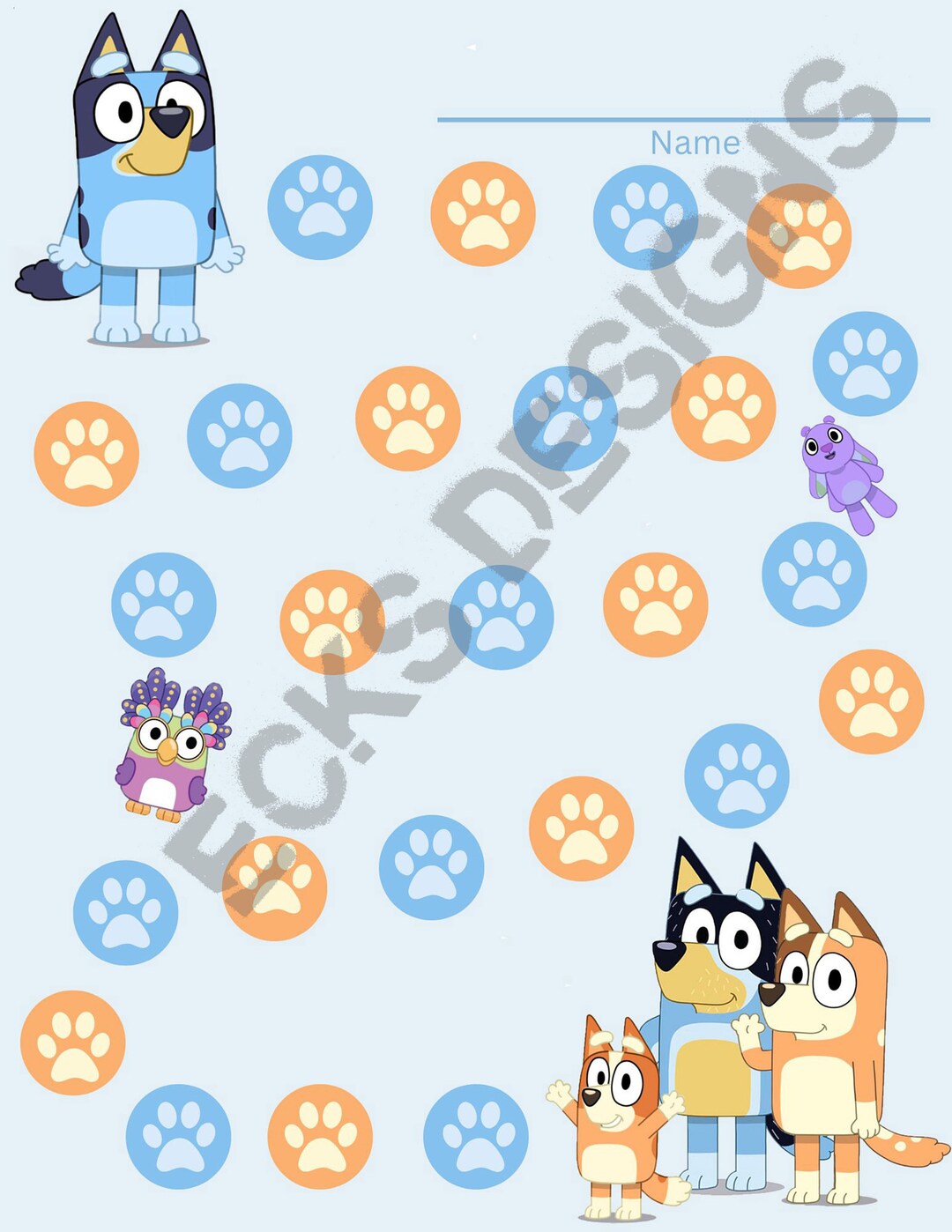 Bluey Chart digital - Etsy Canada