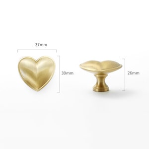 Brass Gold Chrome Heart Design Cabinet Knob Drawer Knob and Pull Gift ...