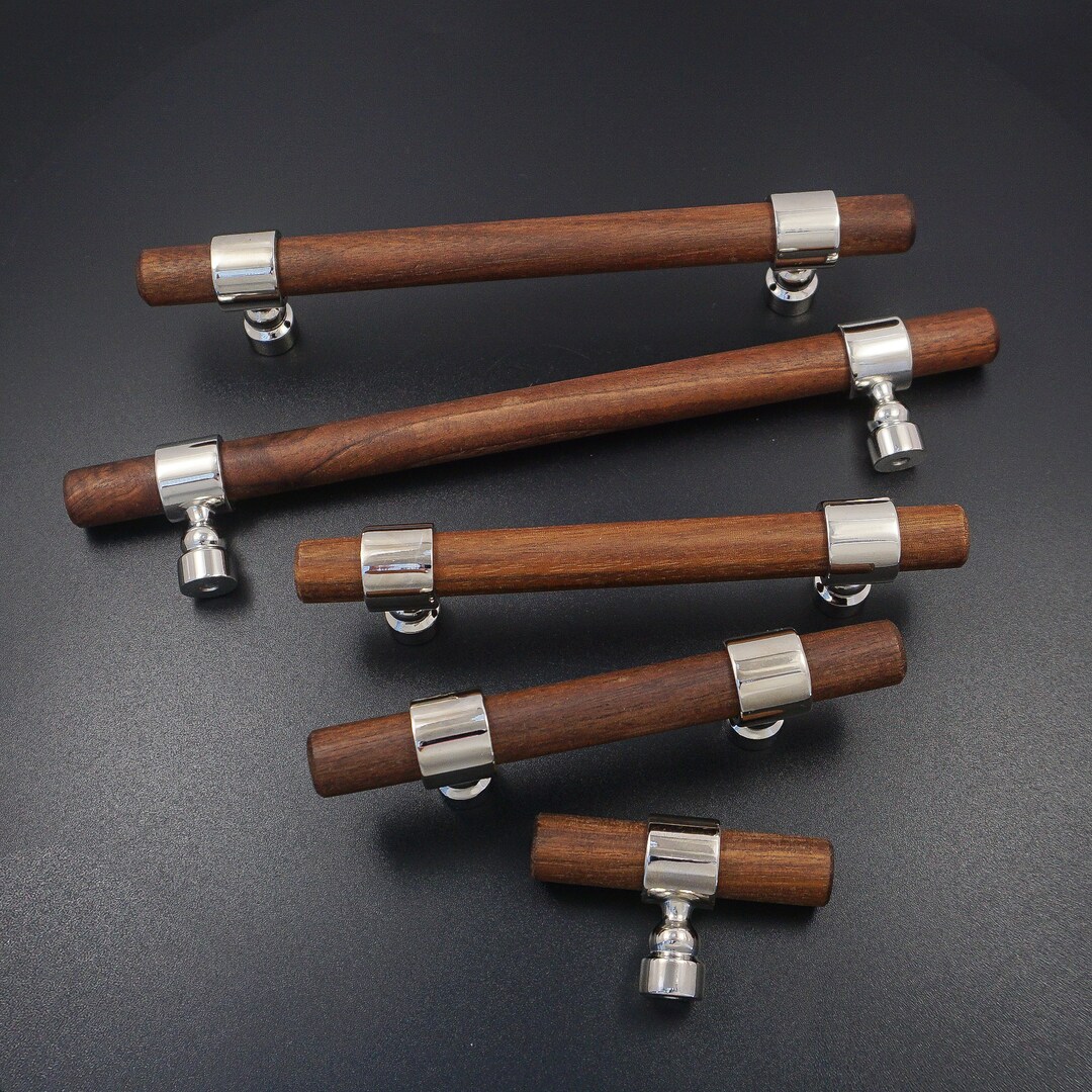 Customsized Walnut Wood Cabinet Handle Drawer Pull Knob Dresser Pulls ...