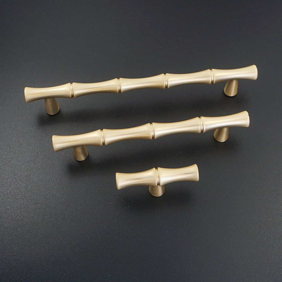 3.78"5"bamboo Drawer Pulls Knob Brass Green Nickel Kitchen Handles ...