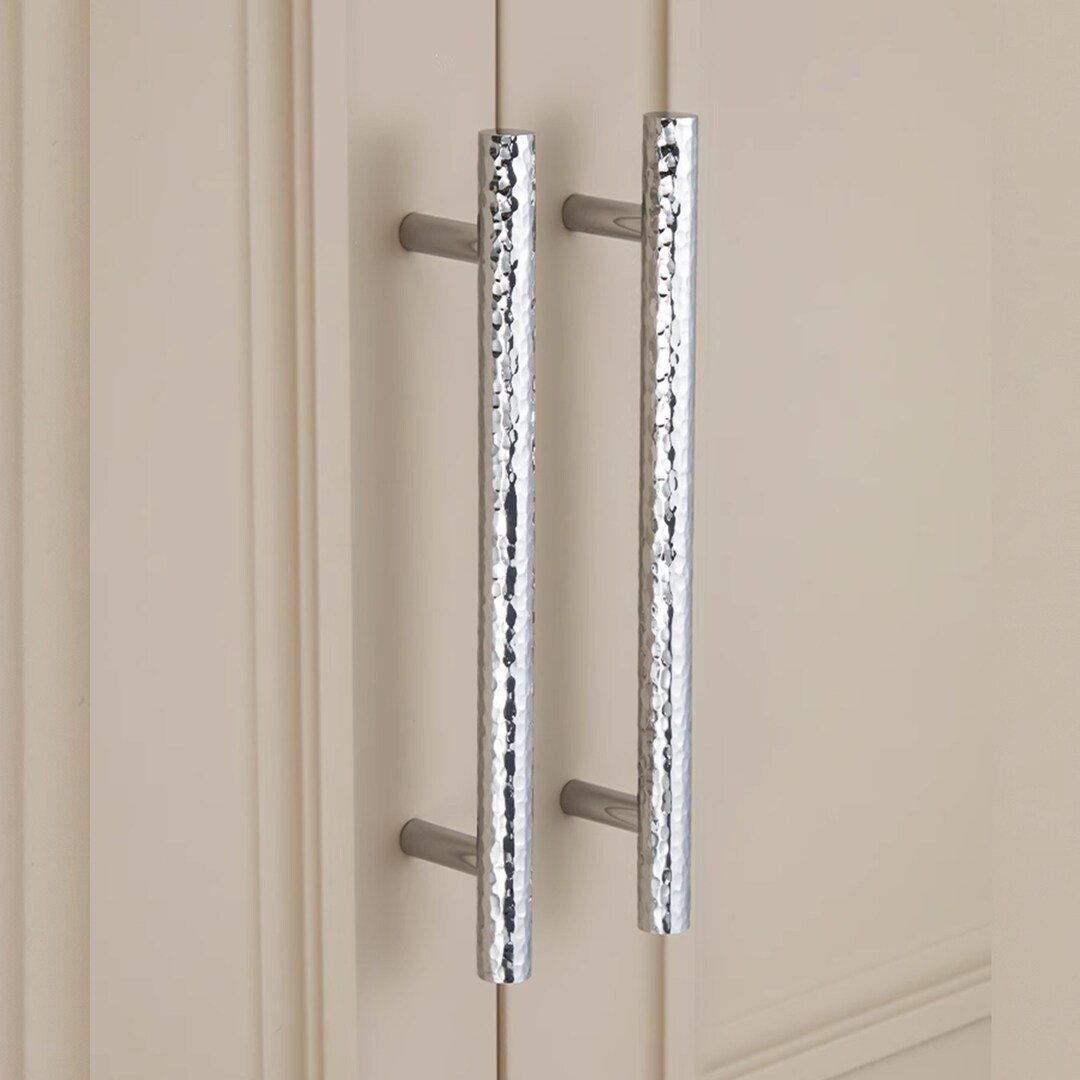 2.53.7856.38.812.6chrome Hammer Cabinet Door Handles Solid Brass Kitchen Pulls Modern Drawer ...