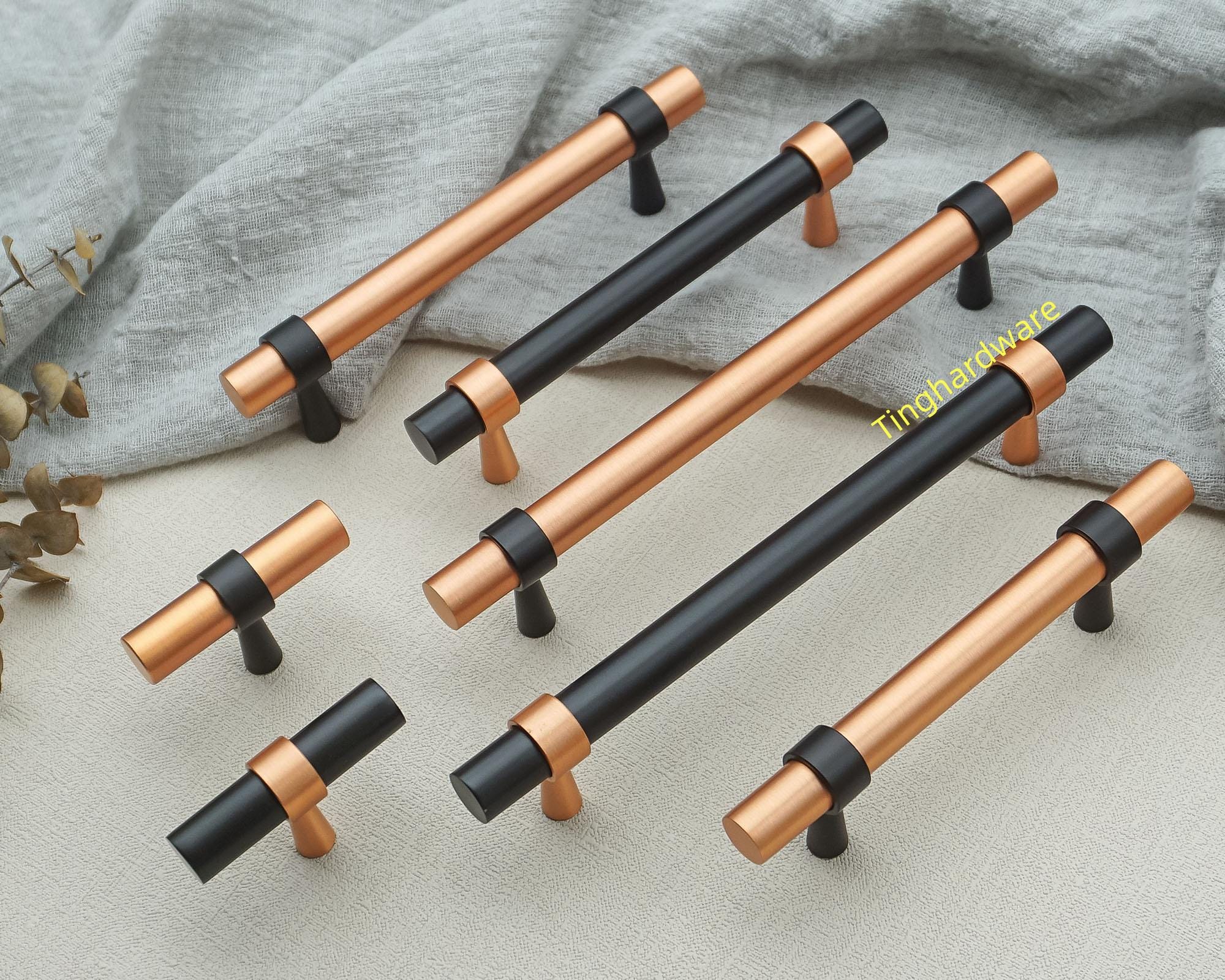 Solid Brass Cabinet Knob or Pull: Black & Copper Drawer Handles ...