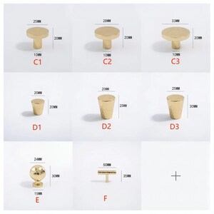 2.53.7856.38.812.6solid Brass Hammer Cabinet Door Handles Cabinet Pulls Modern Drawer Pulls ...