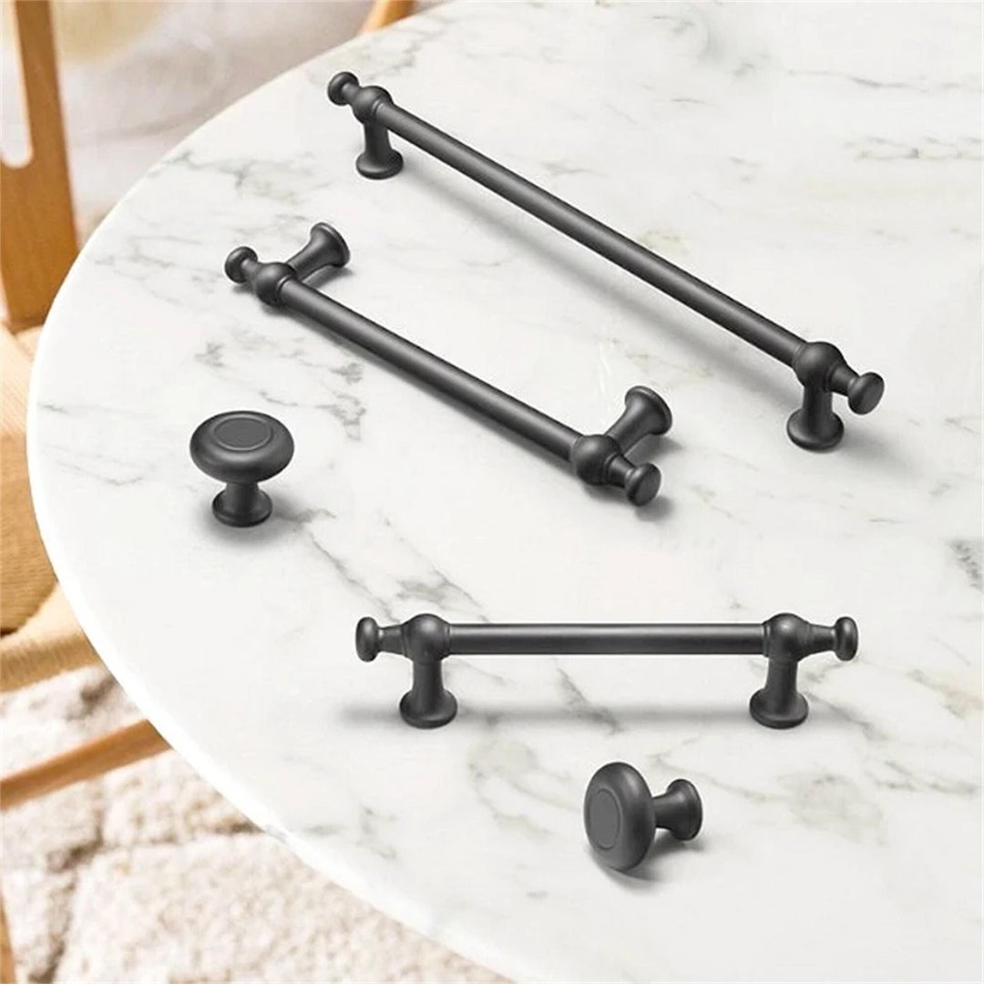 Black Cabinet Handle Pull Knob Vanity Pulls Dresser Handles Drawer ...