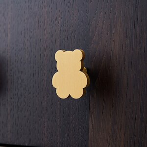 Solid Brass Bear Knobs Unique Drawer Knobs Handles Gold Animal Cabinet ...