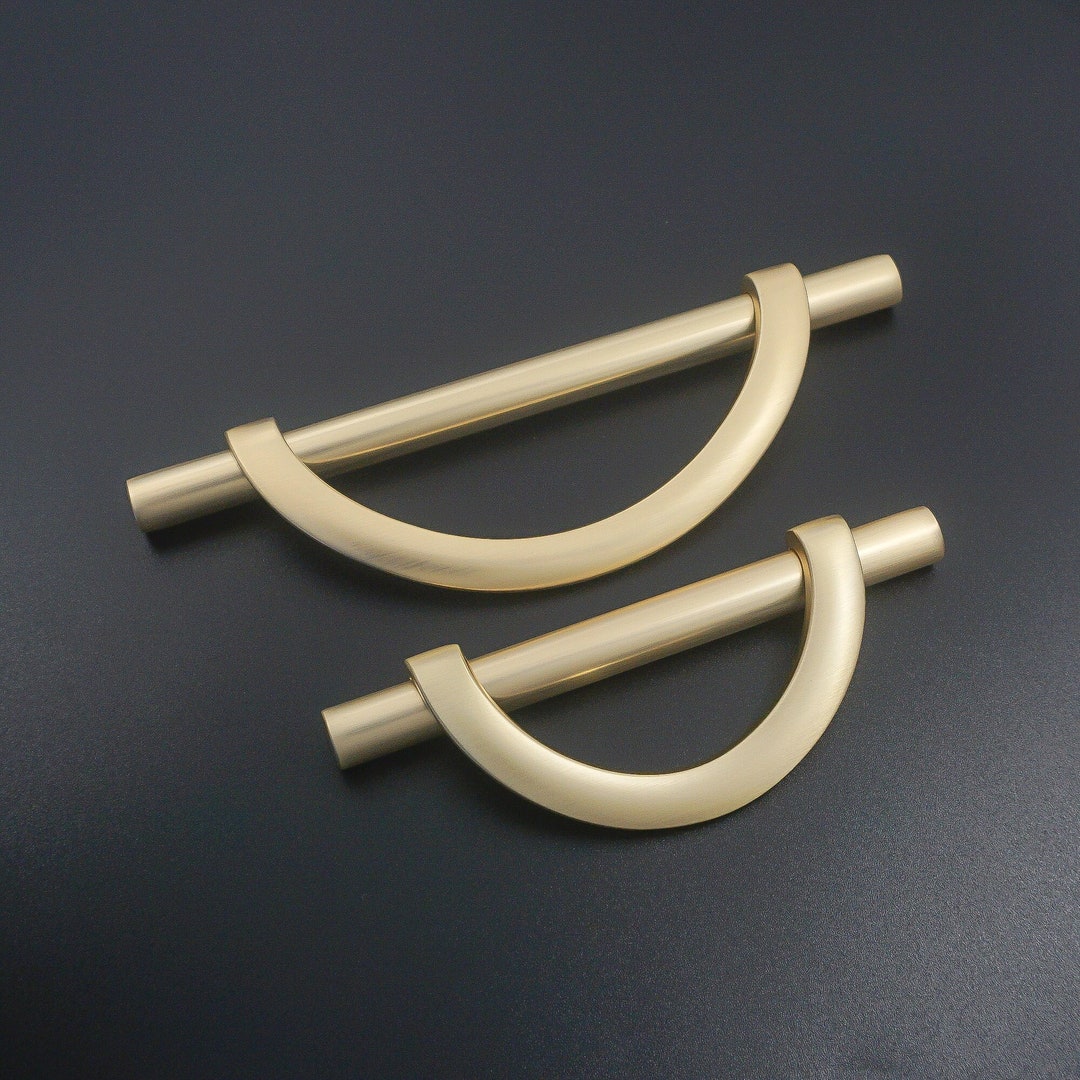 3.78 5brushed Brass Unique Drawer Pull Semicircle Drawer Pull Closet ...