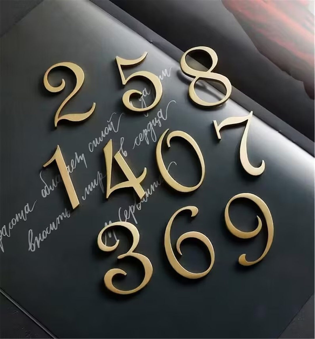 Solid Brass Address Numbers Door Numbers Gold Numbers for Doors Modern ...