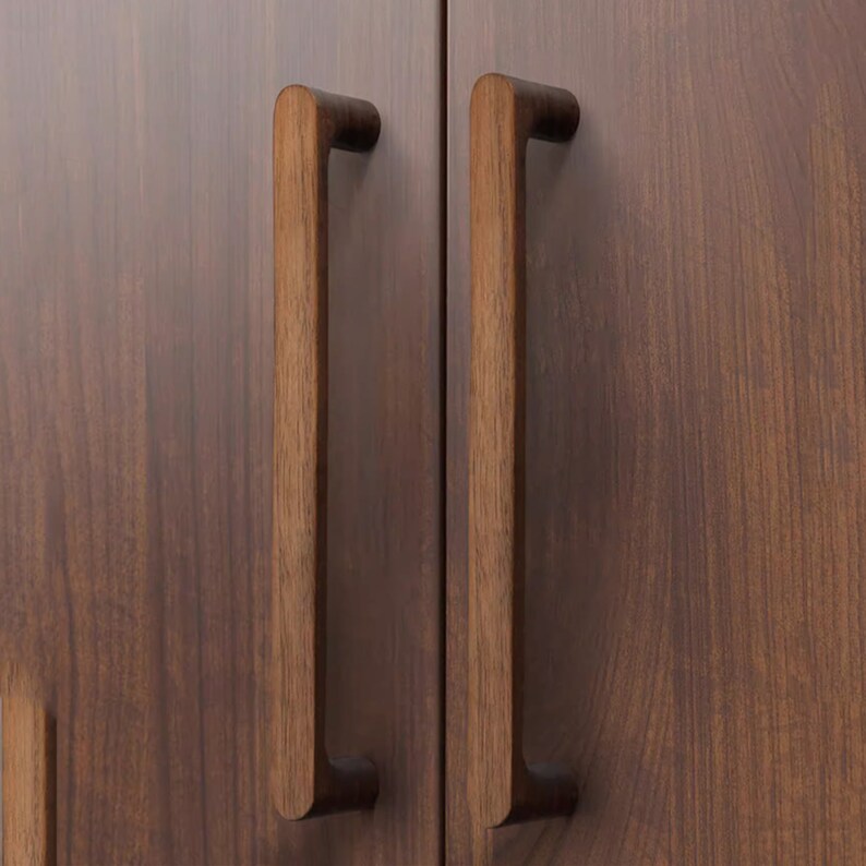 Oak Walnut Wood Drawer Pull Knob Kitchen Knob Handle Drawer - Etsy