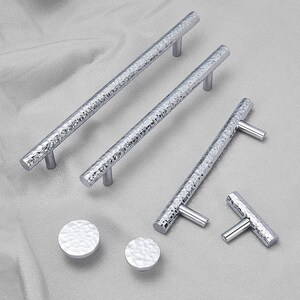 2.53.7856.38.812.6chrome Hammer Cabinet Door Handles Solid Brass Kitchen Pulls Modern Drawer ...