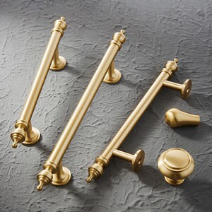 3.78" 5" Unique Solid Brass Drawer Pull Knob Cabinet Handle Dresser Knob Cupboard Pull Drawer ...