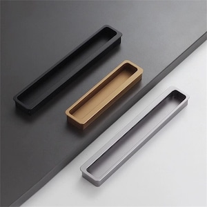 Modern Invisible Black Drawer Pull Concealed Kitchen Handle Grey ...