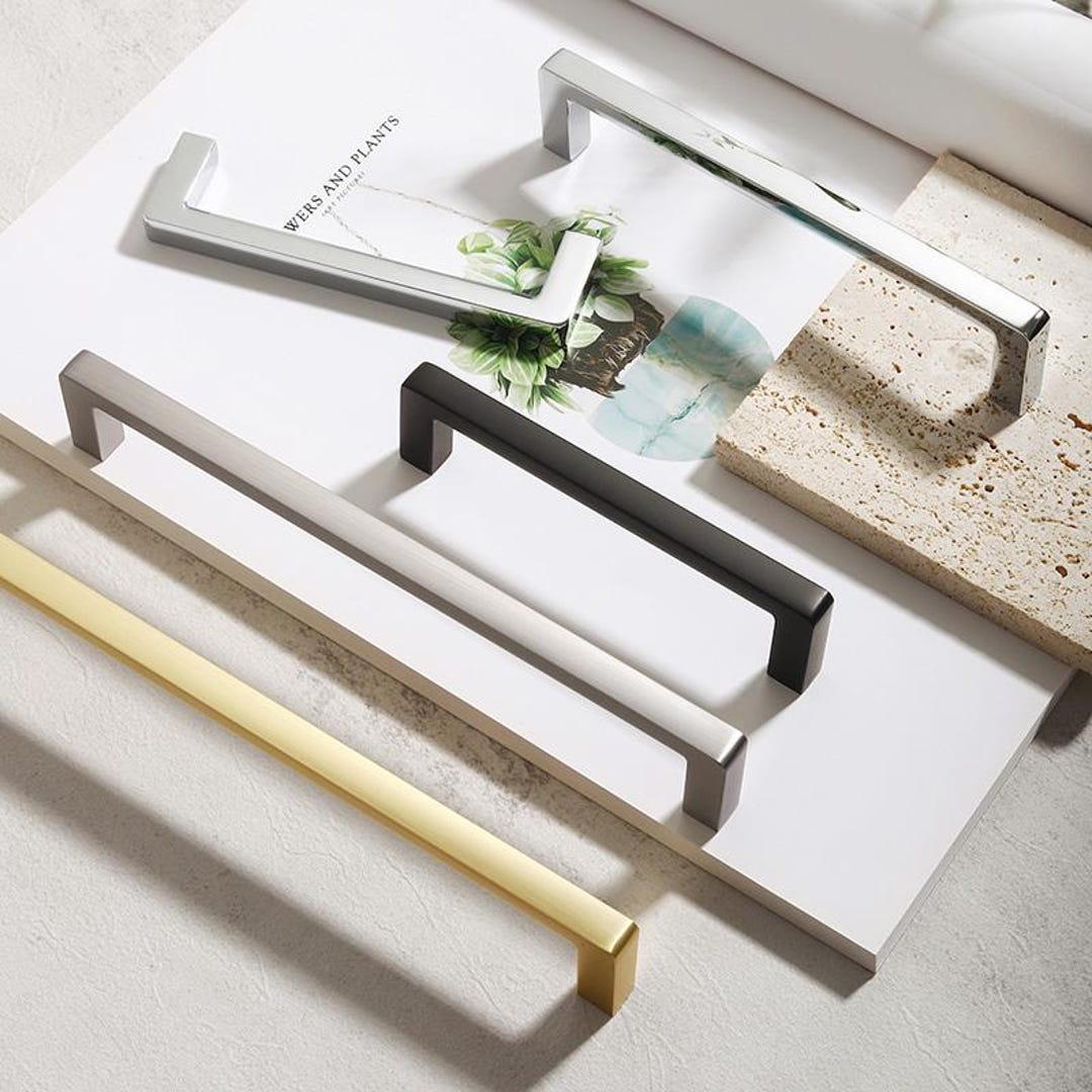 Brushed Brass Cabinet Pull Knob Kitchen Knob Handle Drawer Pull Dresser ...