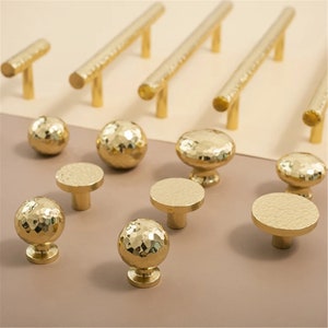 2.53.7856.38.812.6solid Brass Hammer Cabinet Door Handles Cabinet Pulls Modern Drawer Pulls ...
