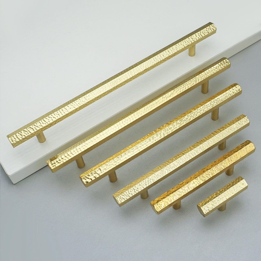 Hexagon Solid Brass Kitchen Door Handles Hammer Drawer Pulls Knobs Cabinet Pulls Modern Dresser ...