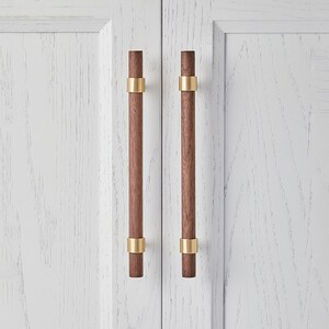 Walnut Drawer Pull Kitchen Handle Drawer Knob Dresser Cupboard Knob ...