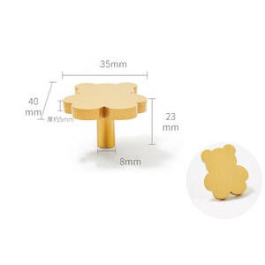 Solid Brass Bear Knobs Unique Drawer Knobs Handles Gold Animal Cabinet ...