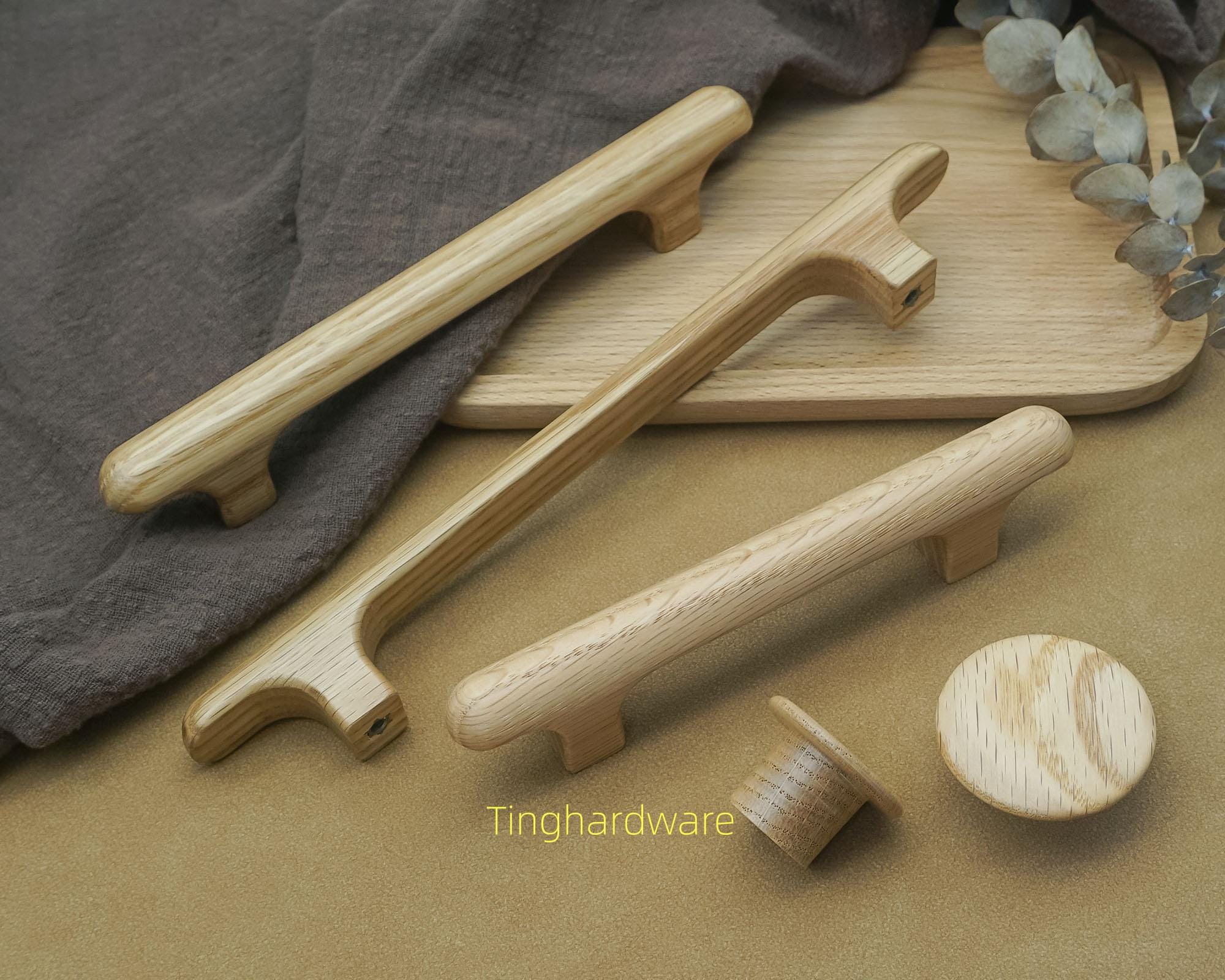 Unique Wood Cabinet Pulls ,oak Drawer Knobs Pull, Wooden Kitchen ...